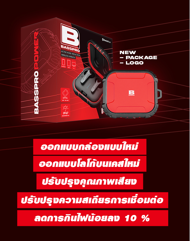 Basspro Power - หูฟังเบสหนัก กันน้ำ 100%
